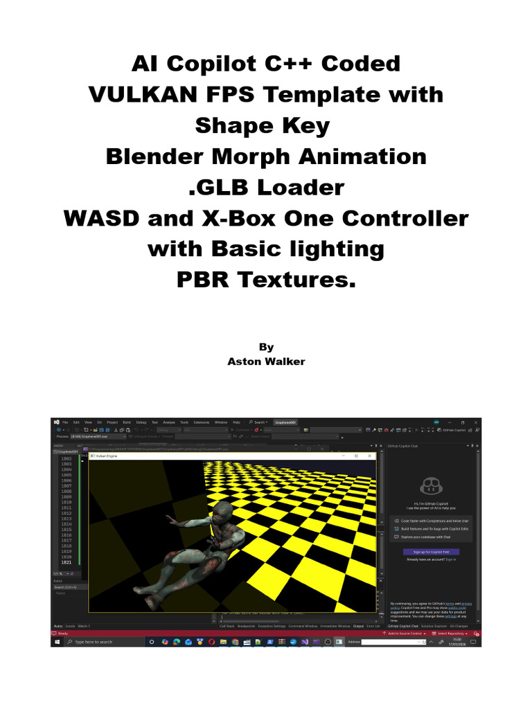 VULKAN C++ coded by AI Copilot - lighting/.GLB morph animations/X Box ...