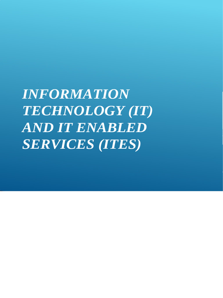 Information Technology (IT) and IT Enabled[1] | PDF | Outsourcing ...