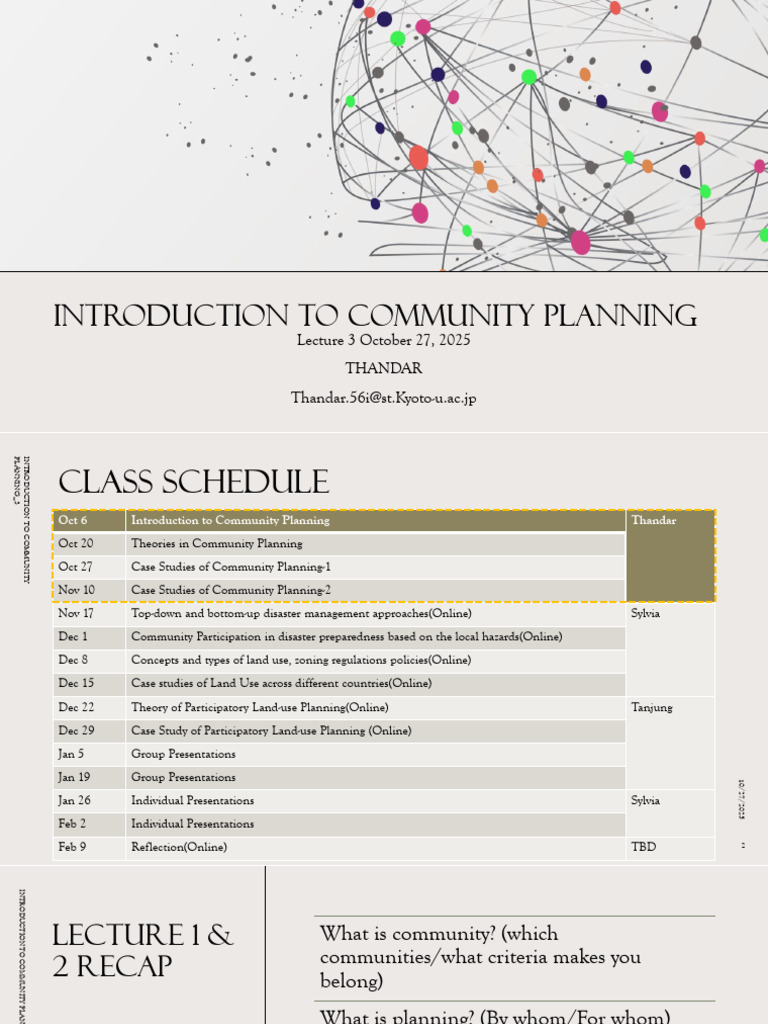 Introduction to Community Planning_Lecture 3_20251027 (2) | PDF | Social Capital | Social Psychology