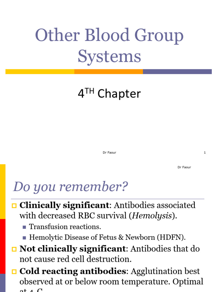 Overview of Blood Group Systems | PDF | Blood Type | Antibody