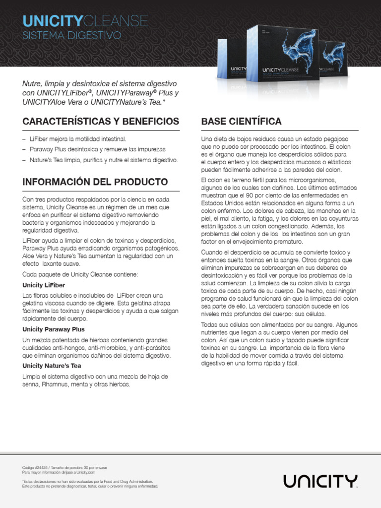 Product Profile Cleanse Aloe Spanish | PDF | Sistema digestivo humano ...