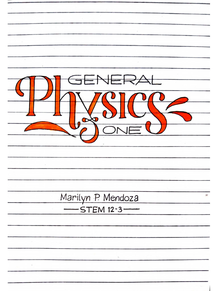 General Physics 1-Lecture Notes | PDF