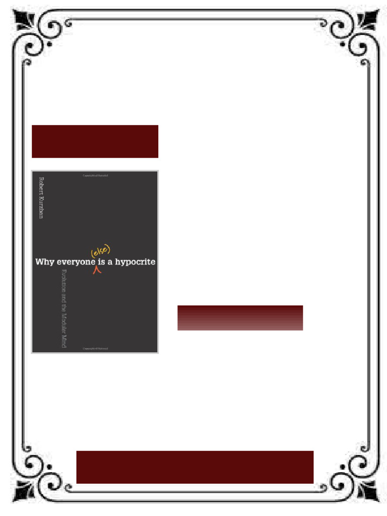 Why Everyone Else Is a Hypocrite Evolution and the Modular Mind First ...