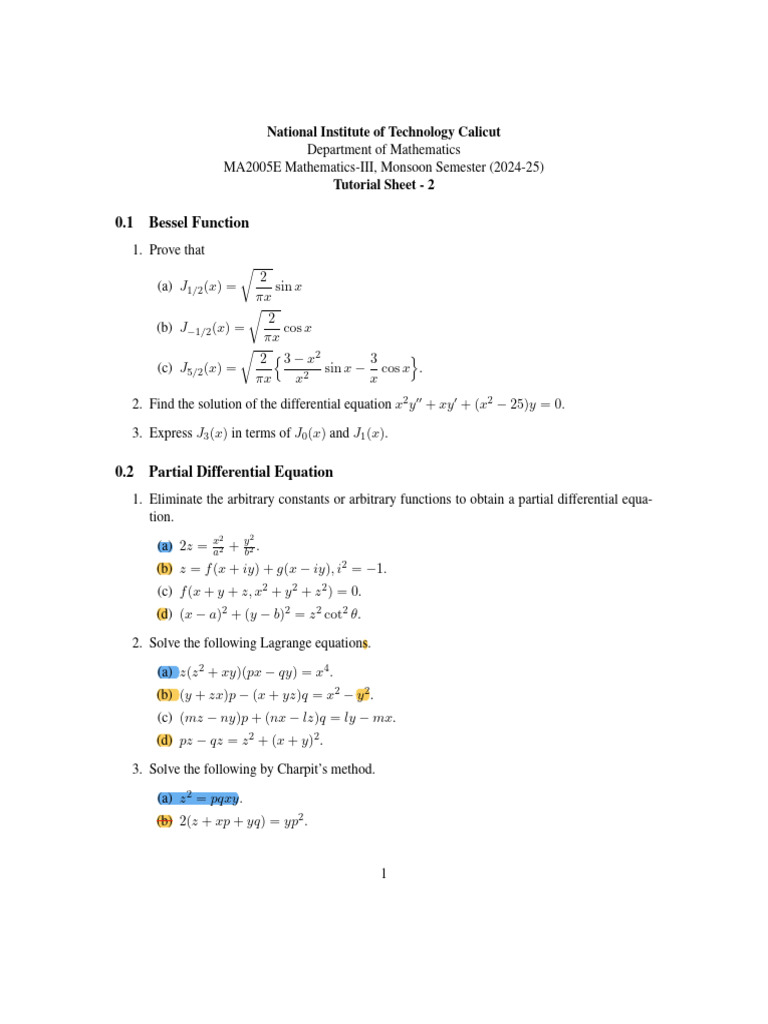 Tutorial 2 Old | PDF | Equations | Partial Differential Equation