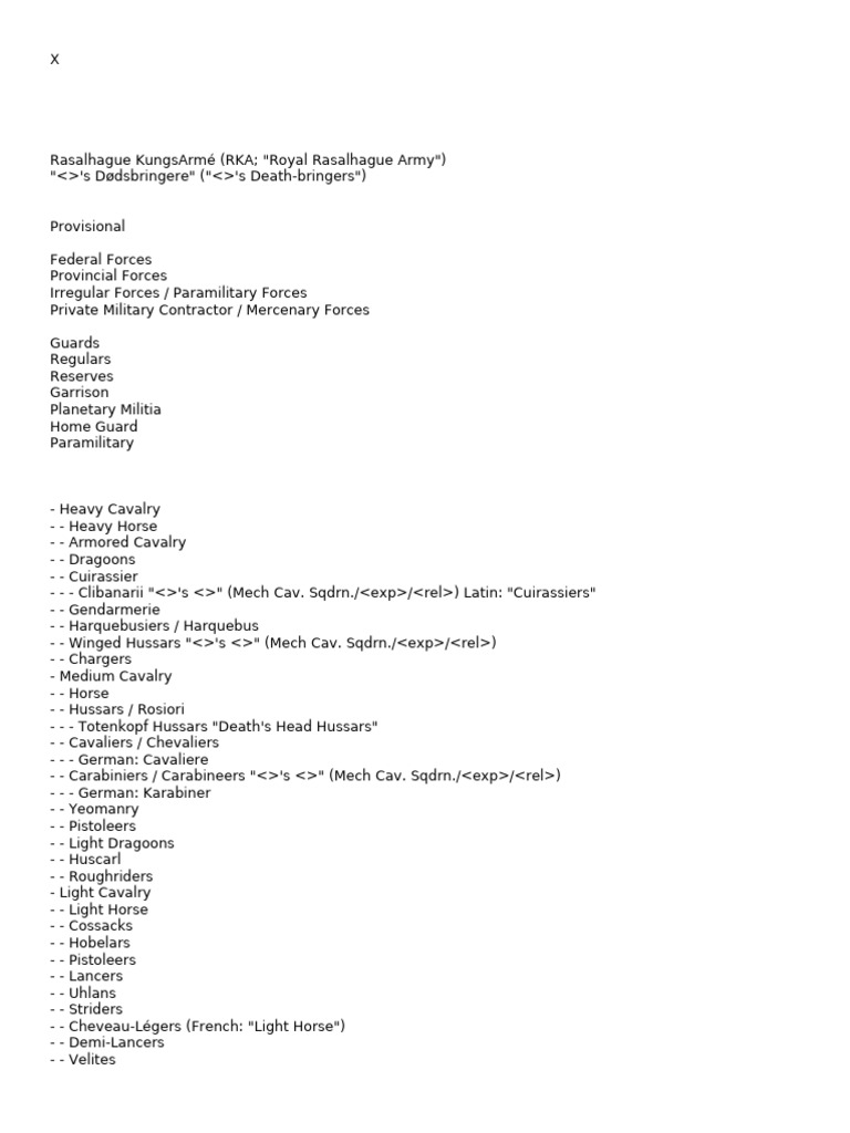 BT & Sci-Fi Military Command Notes | PDF | Cavalry | Paratrooper