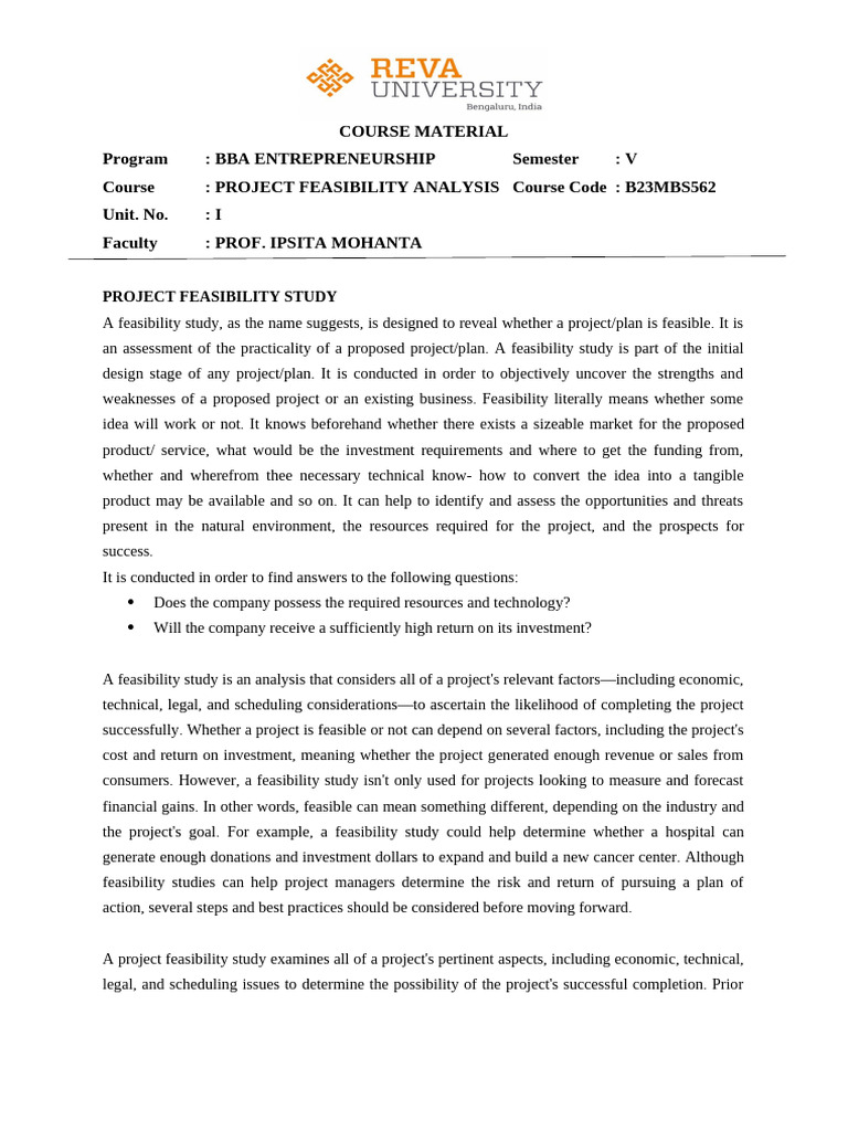 PFA-UNIT 1 | PDF | Feasibility Study | Brainstorming