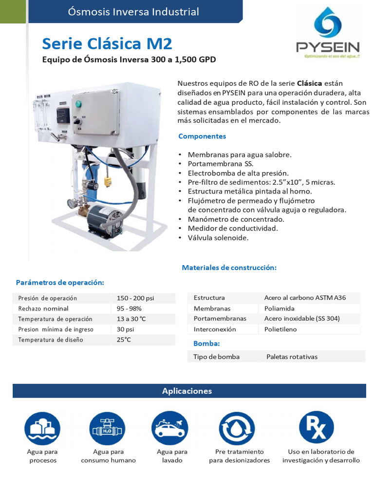 Ro Psyein 600 Gpd - m2 Clásica | PDF | Ósmosis | Agua