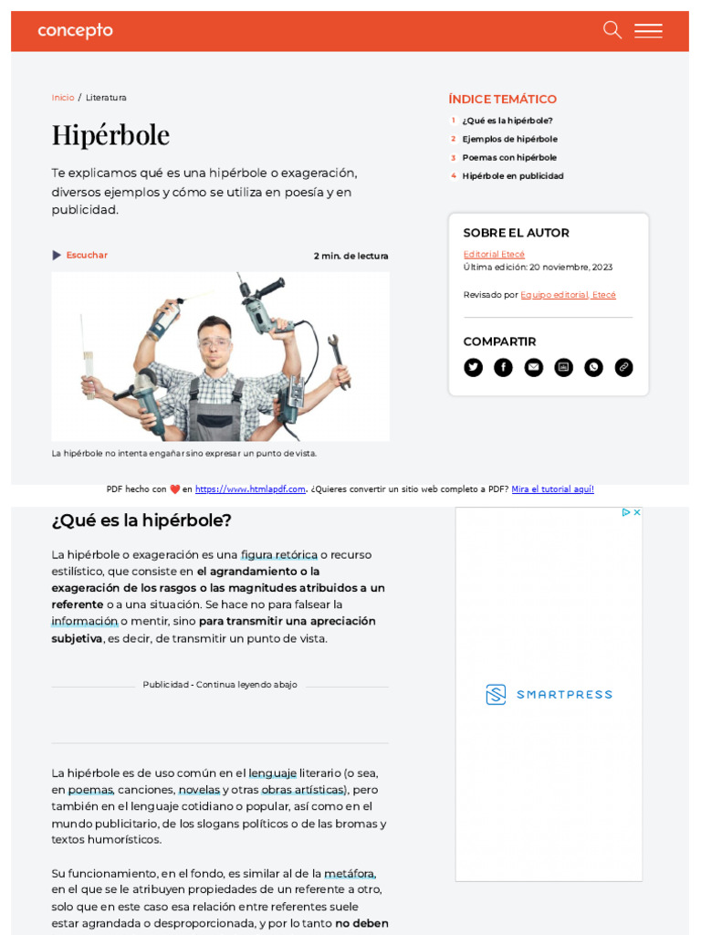 Qué es la hipérbole: ejemplos y uso | PDF
