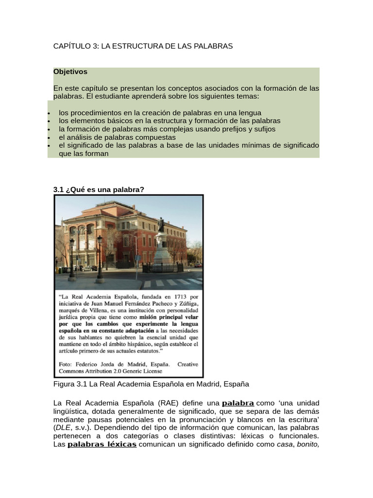 Estructura y formación de palabras en español | PDF | Palabra ...