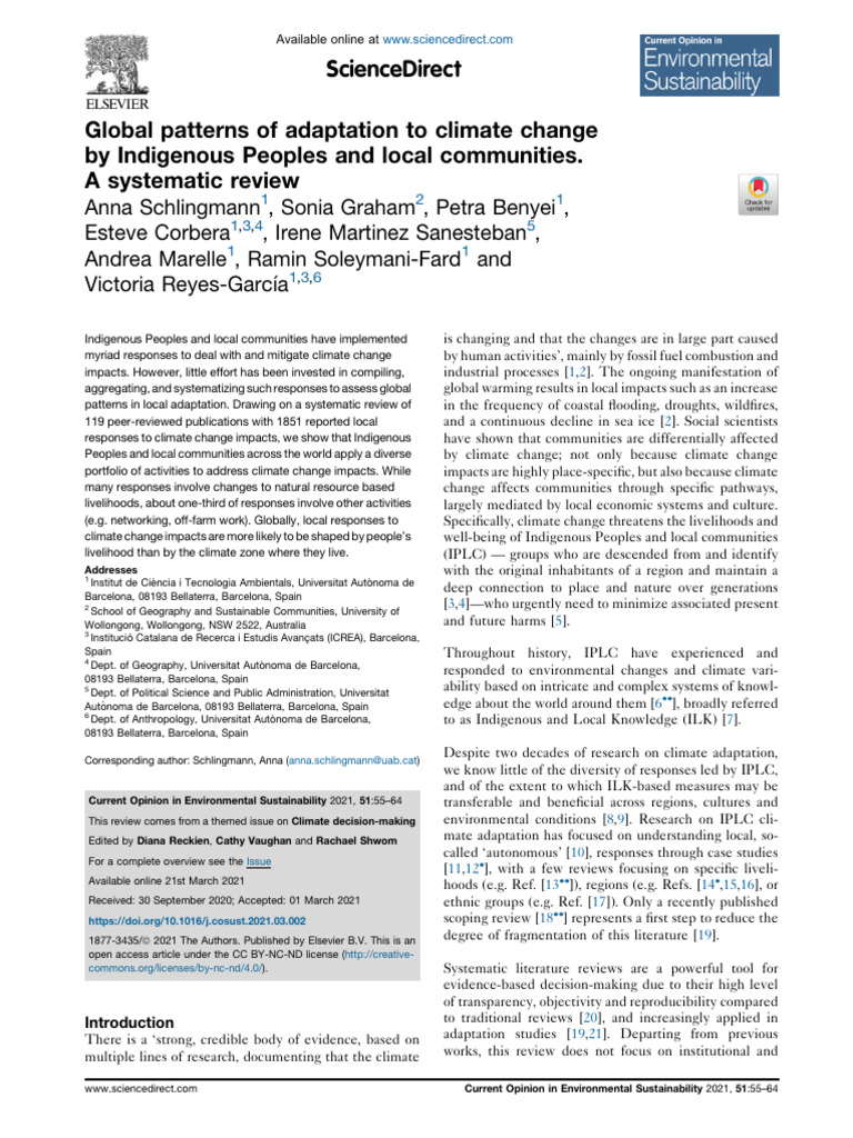 Global patterns of adaptation to climate change | PDF | Agriculture ...