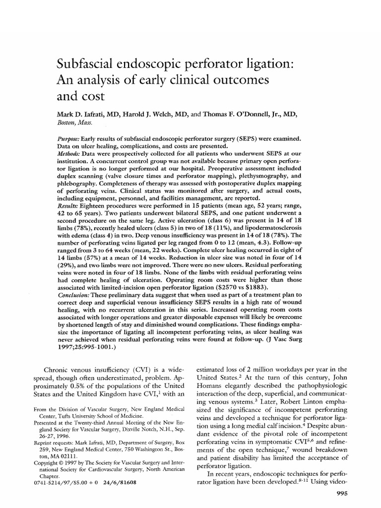 SEPS | PDF | Vein | Surgery