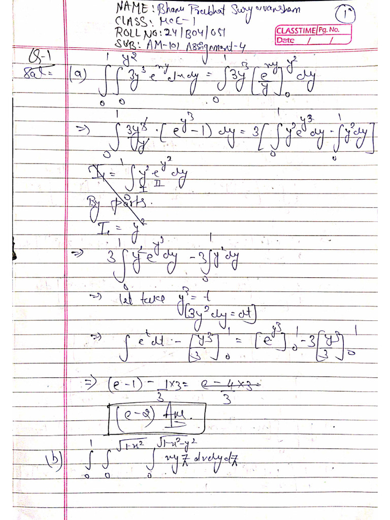 DOUBLE INTEGRAL AM-101 ASSIGNMENT 4 | PDF