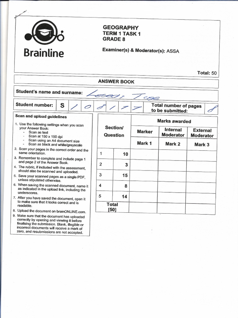 Ss Geo Answer Sheet | PDF