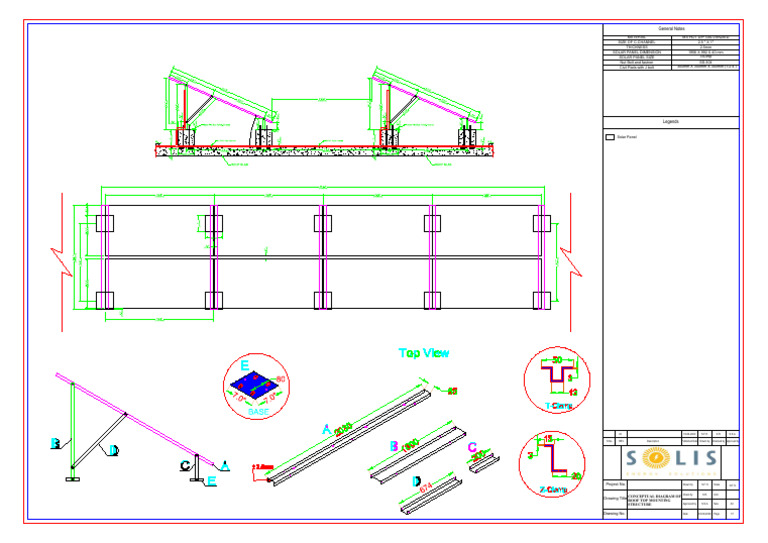 Mounting Drawing 2x1 HDG With Bracing & Pad 330W Panel | PDF