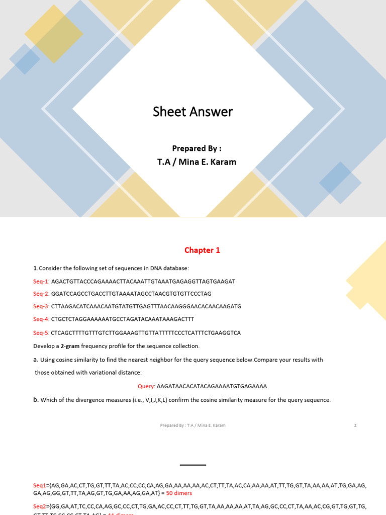 Sheet Answer Mina | PDF | Probability Theory | Applied Mathematics