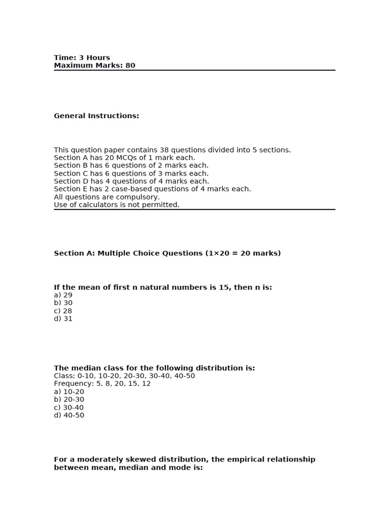 Class 7 Test 13.12.2025 | PDF | Mean | Mode (Statistics)