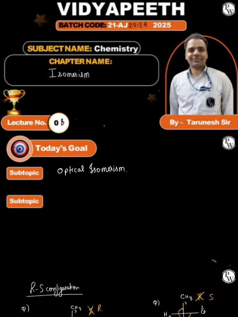 694942f32f2519cacc497c38_##_Organic Chemistry - Isomerism - 09 _ Class ...