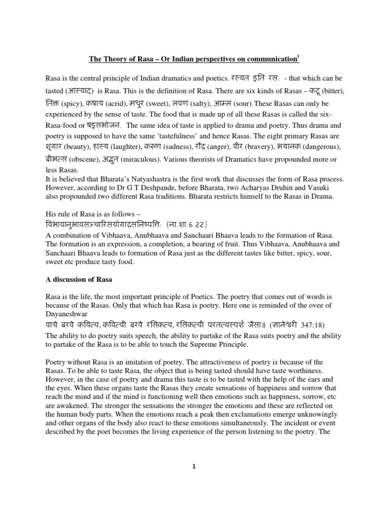 Microsoft Word - The Theory of Rasa or Indian Perspectives On ...