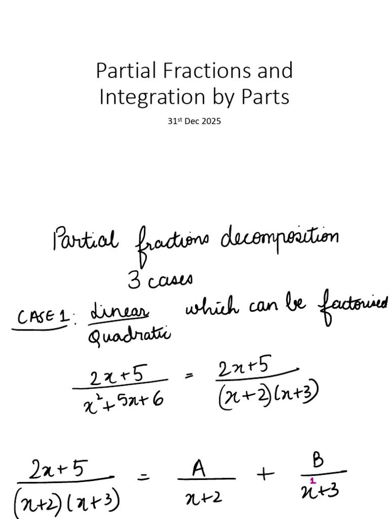 Partial Fractions and Integration by Parts - Further Calculus - Part 4 ...