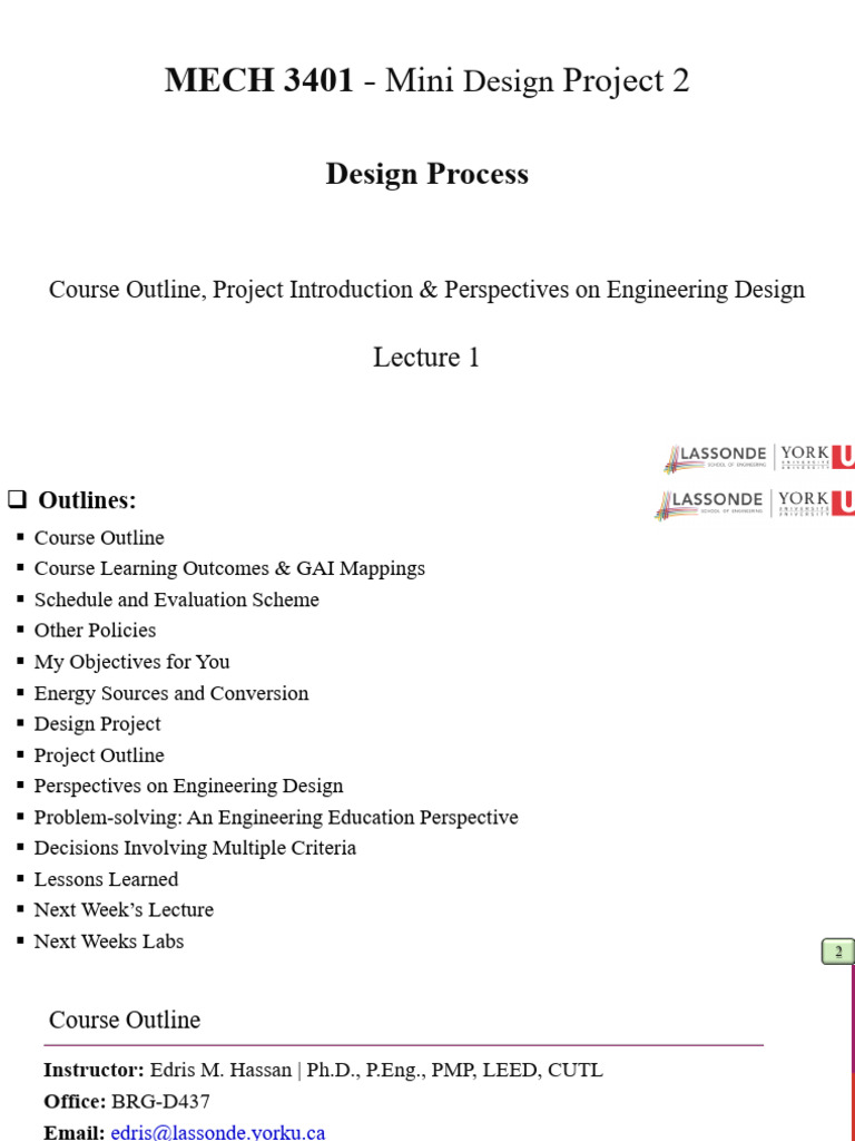 MECH 3401-Lecture 1-W-2026v1 | PDF | Engineering | Academic Dishonesty