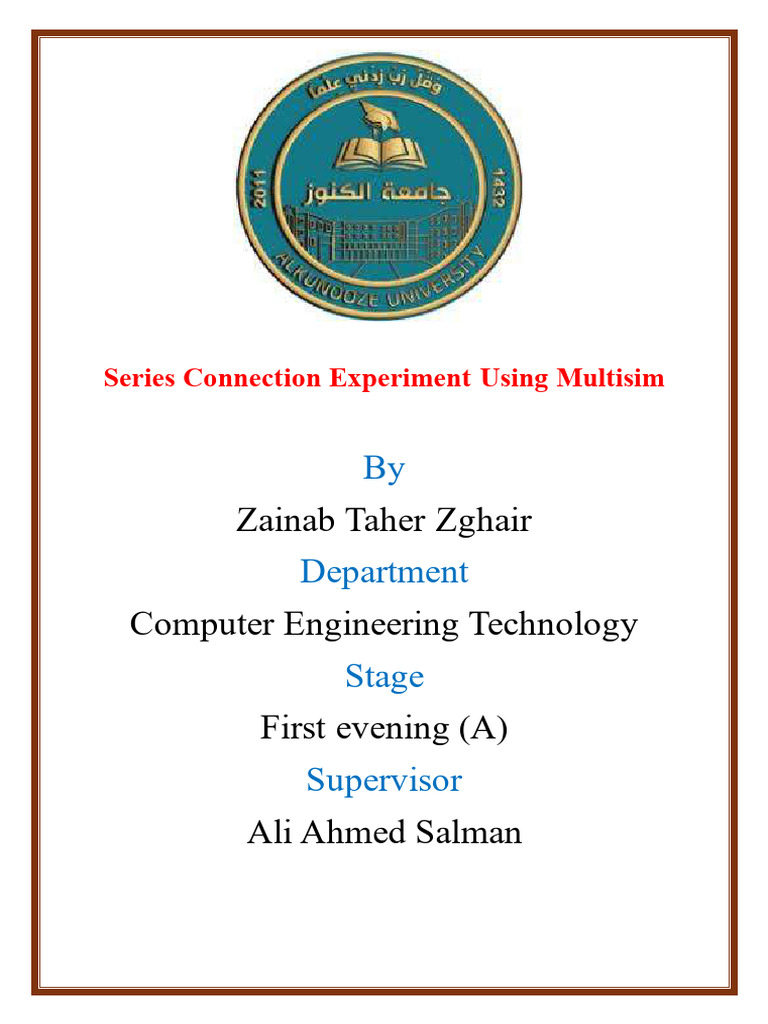 Series Connection Experiment Using Multisim | PDF | Electrical Network ...