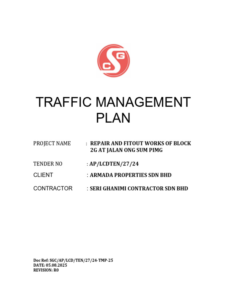 Traffic Management Plan - Block 2G | PDF | Traffic | Transport ...