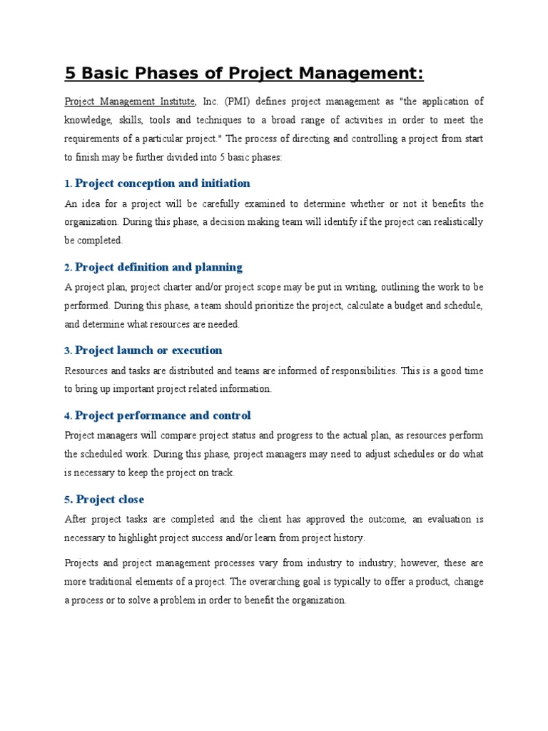 5 Basic Phases of Project Management | PDF | Project Management | Audit