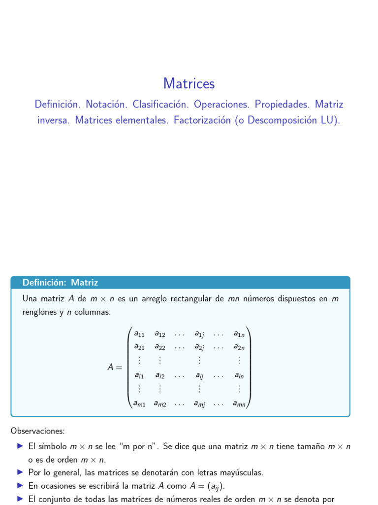 matrices | PDF | Matriz (Matemáticas) | Álgebra
