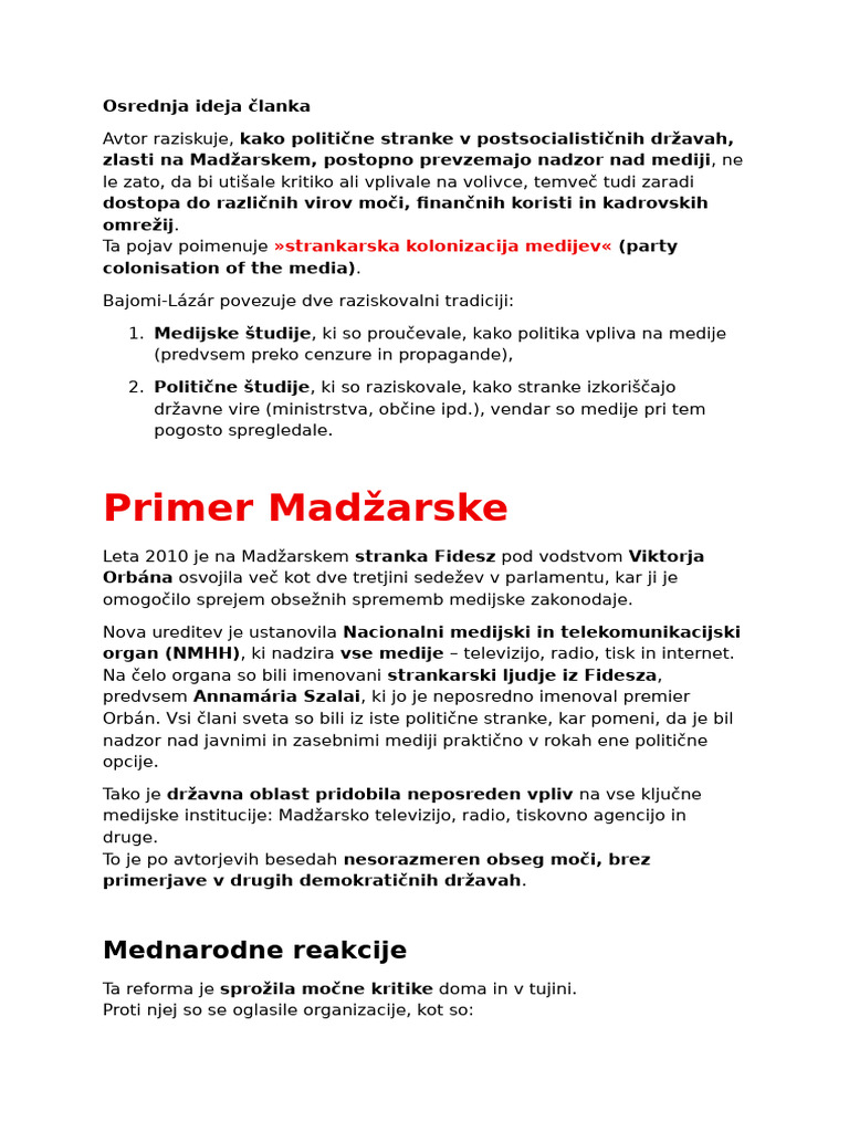 Osrednja ideja članka | PDF