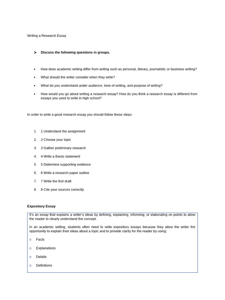 Guide to Writing a Research Essay | PDF | Essays | Globalization