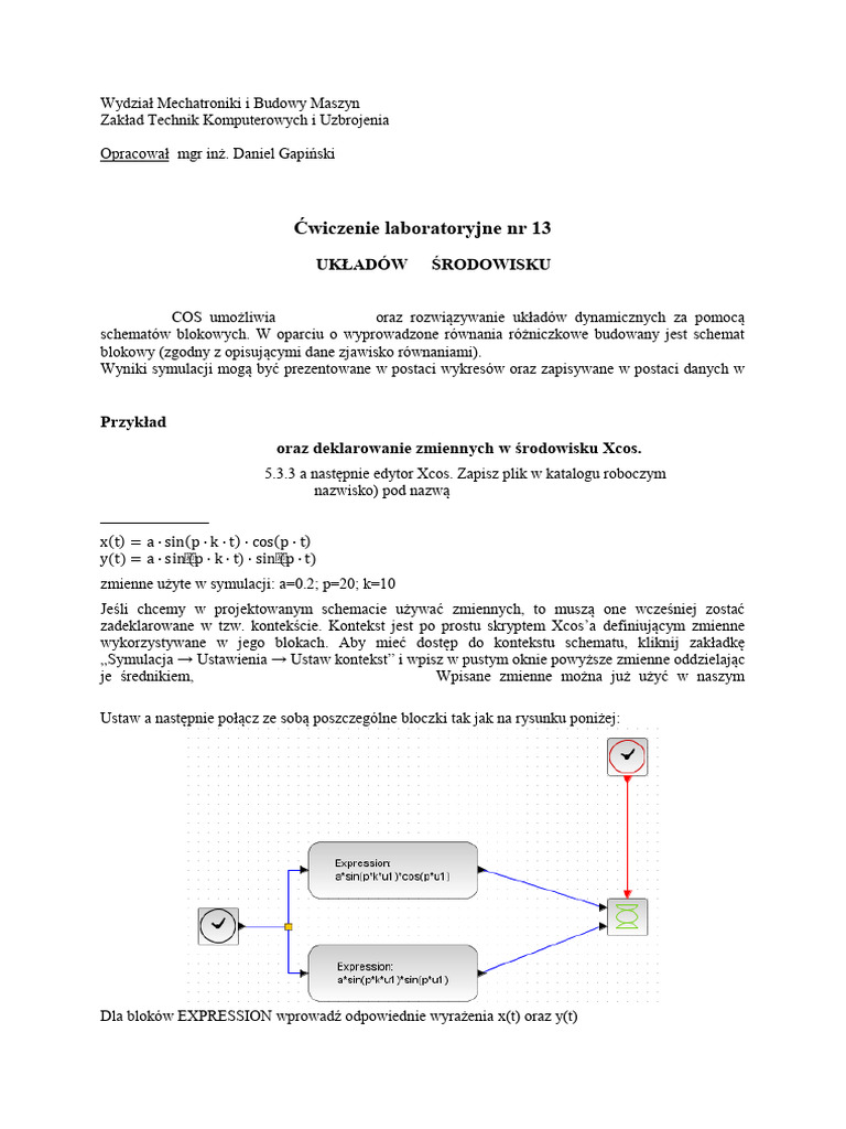 Lab15 Scilab Xcos Modelowanie | PDF