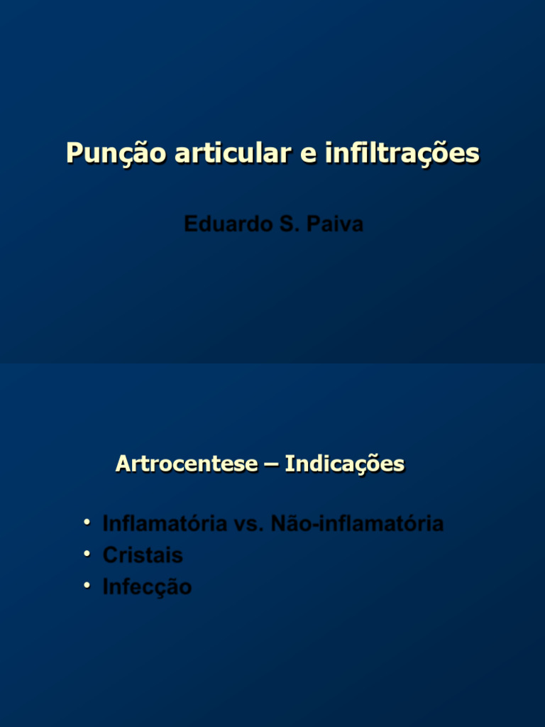 Artrocentese: Indicações e Análise Sinovial | PDF