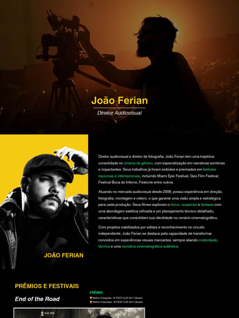 João Ferian: Diretor de Cinema de Gênero | PDF | Ficção de terror