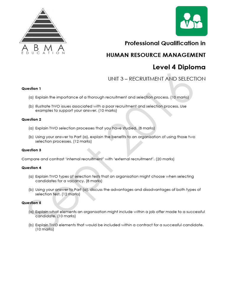 HRMA Level 4 Unit 3 1 | PDF