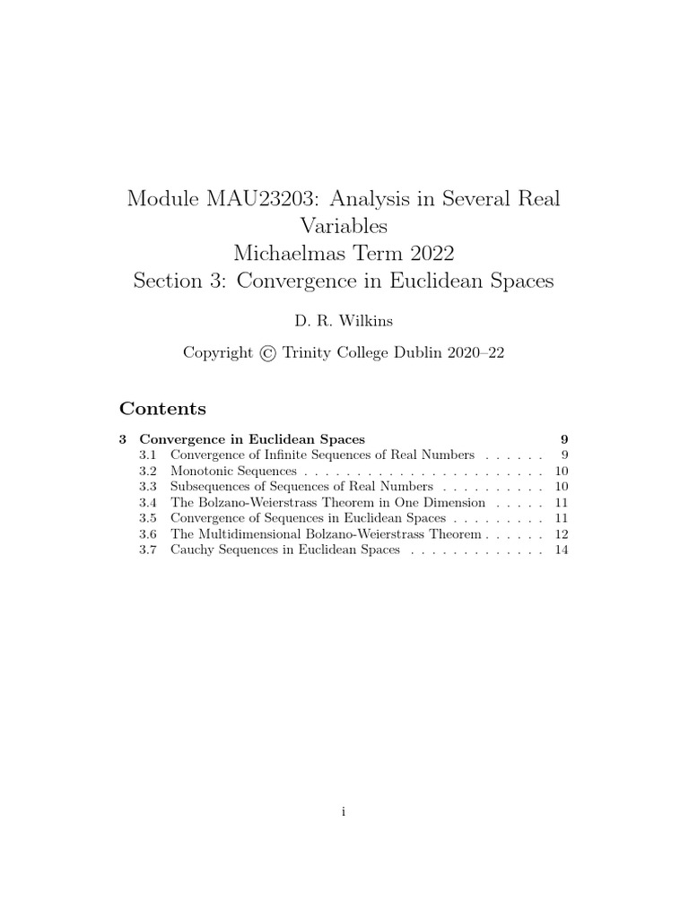 03. Convergence | PDF | Real Number | Sequence