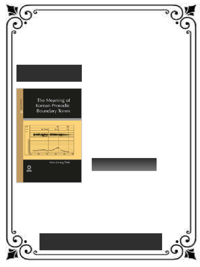The Meaning of Korean Prosodic Boundary Tones 1st Edition Mee-Jeong ...