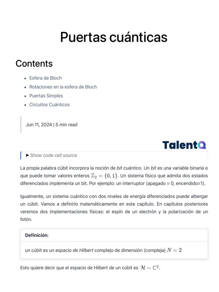 Puertas Cuánticas - Curso de Introducción A La Computación Cuántica ...
