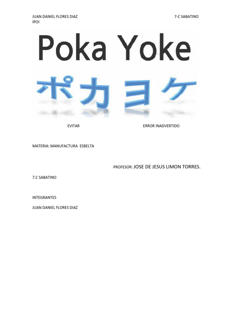 Poka Yoke | PDF | Diodo emisor de luz