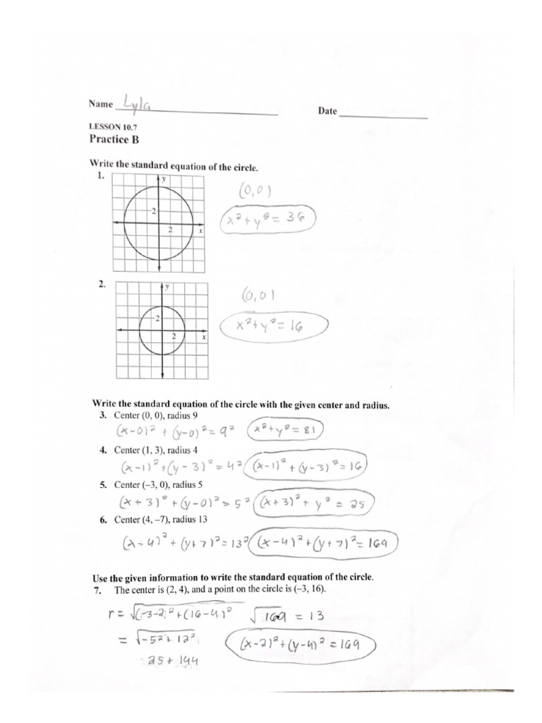 10.7 Practice B | PDF
