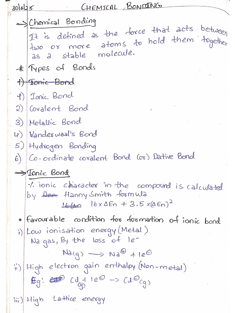 Chemical Bonding (1) | PDF