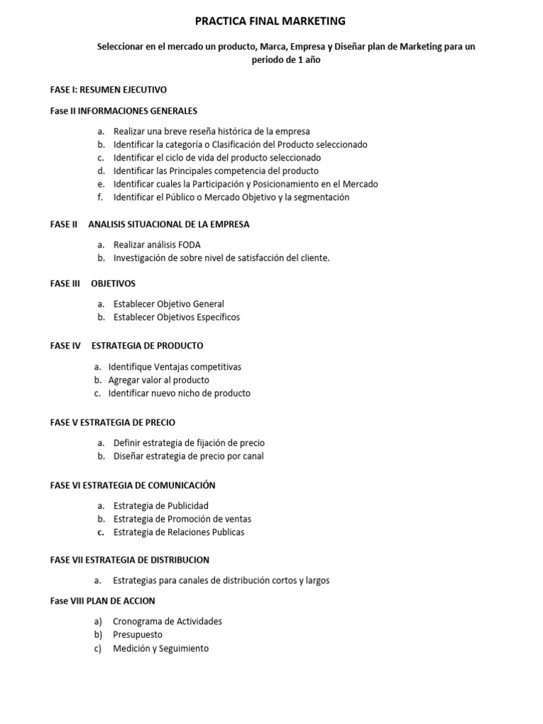 Practica Final Marketing | PDF