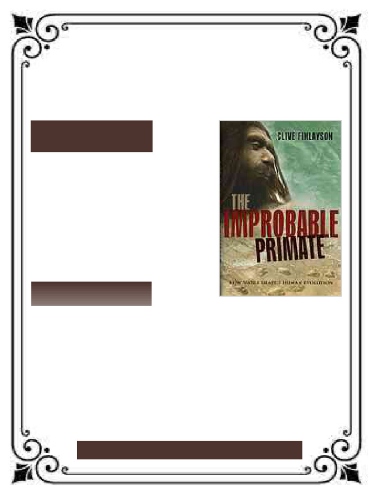 The improbable primate how water shaped human evolution First Edition Finlayson ebook reprint ...