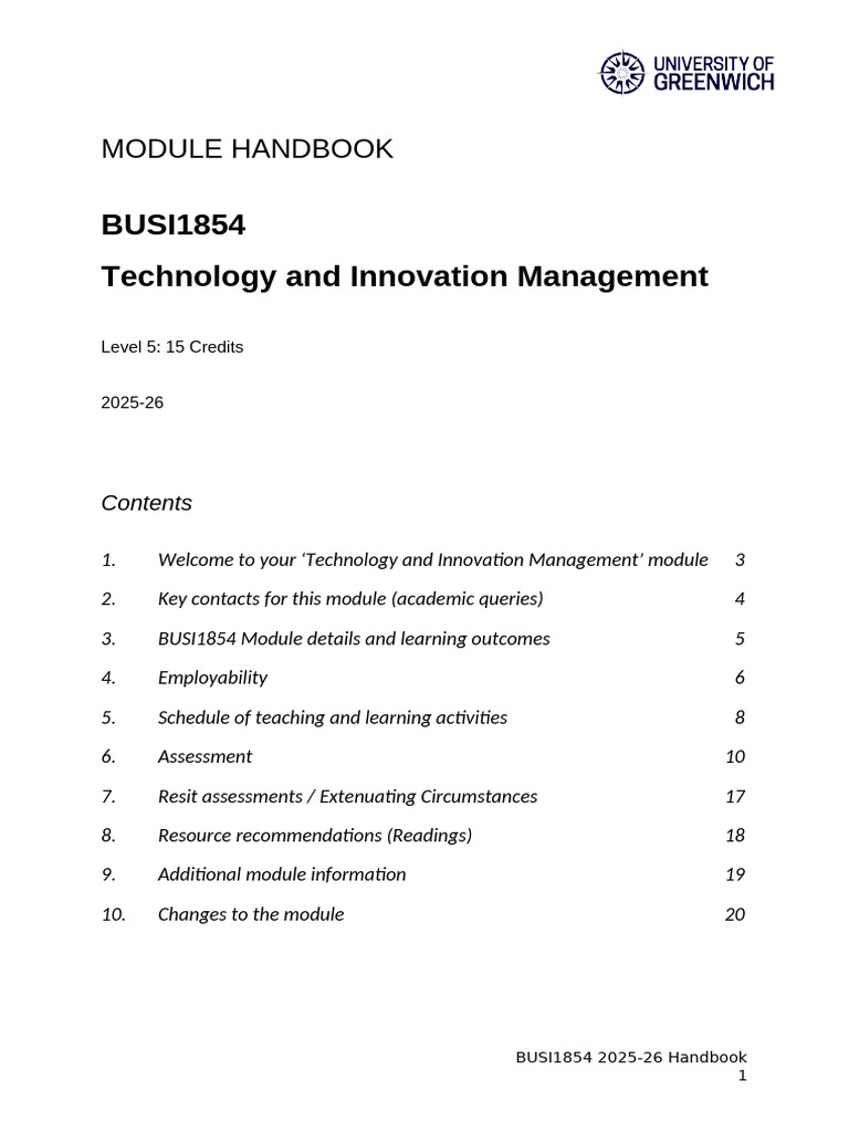 Technology and Innovation Management Handbook | PDF