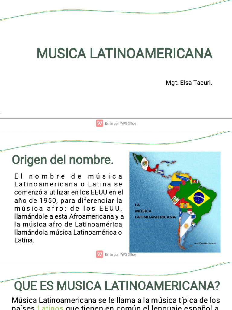 Historia y Características de la Música Latina | PDF | Instrumentos ...