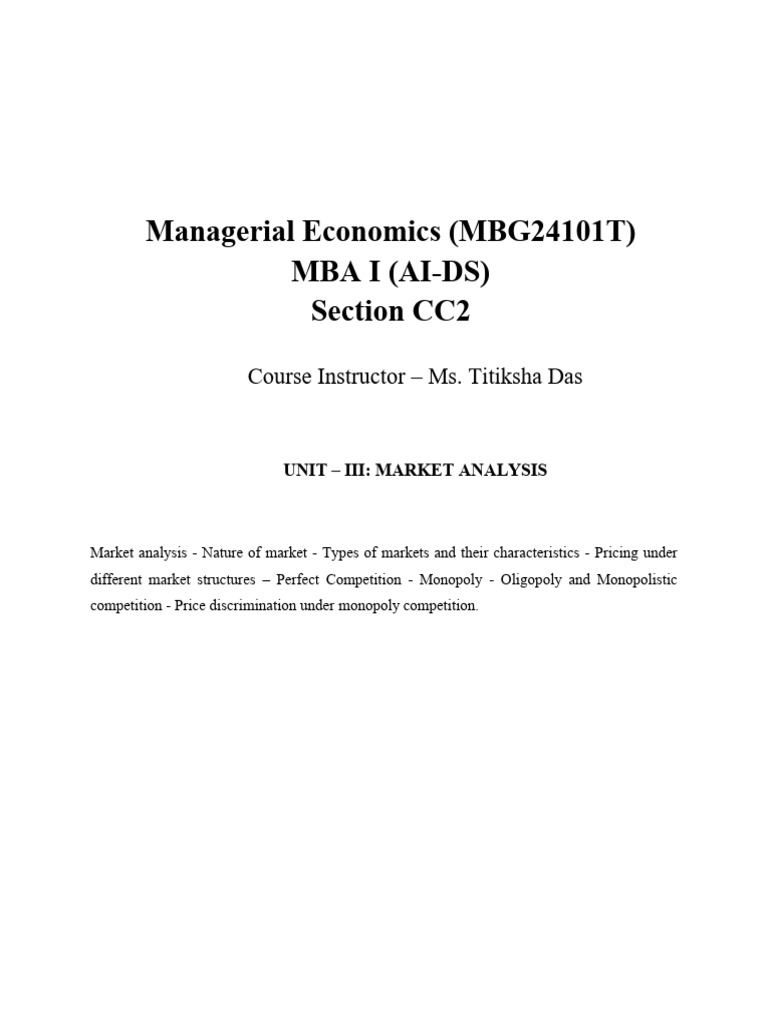 Unit - III | PDF | Monopoly | Oligopoly