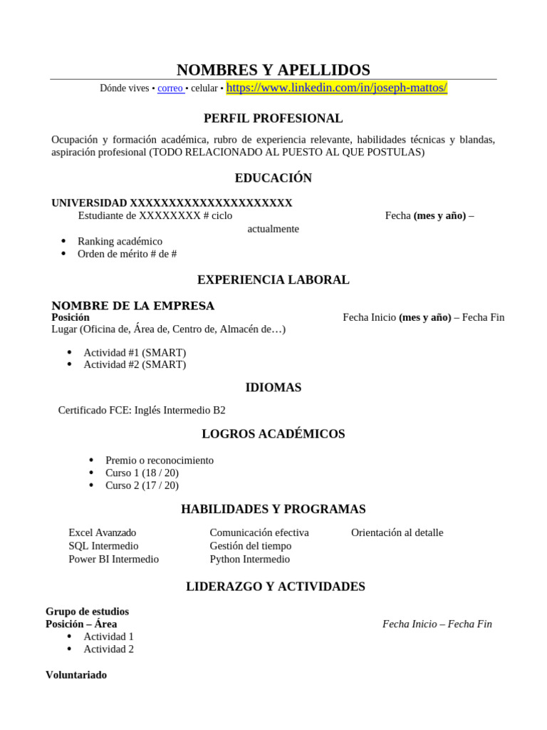 Estilo de CV Harvard | PDF