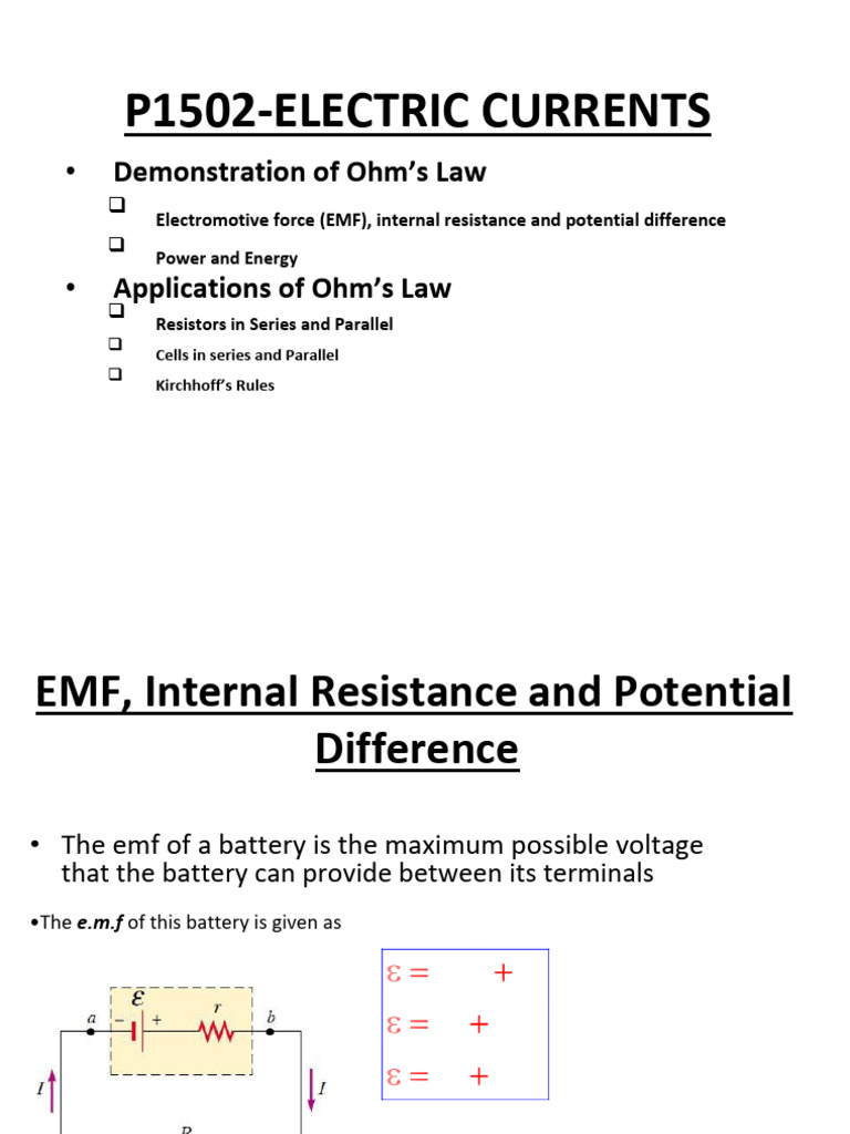 Understanding Electric Currents and Ohm's Law | PDF | Series And ...