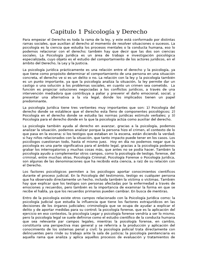 Resumen Capitulo #1 | PDF | Sicología | Comportamiento