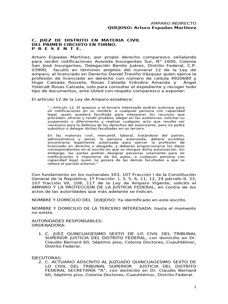 AMPARO arturo espadas martinez miss lau (1) | PDF | Debido al proceso ...