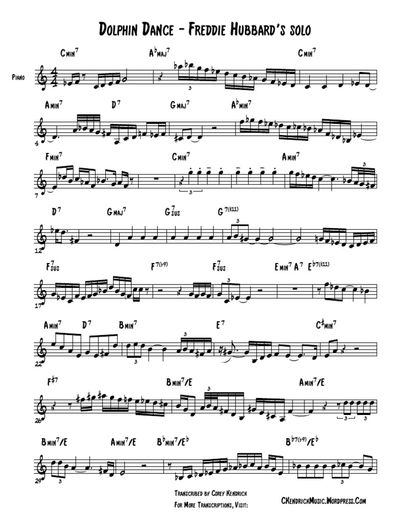 Dolphin Dance - Freddie Hubbard Solo - Concert | PDF